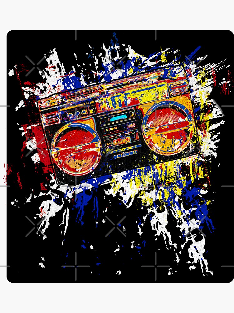 "Hip Hop Retro 90s Radio Paint Explosion" Sticker for Sale by IronEcho ...