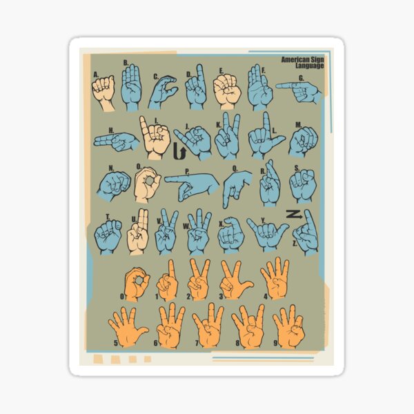 "American Sign Language" Sticker for Sale by FinlayMcNevin | Redbubble