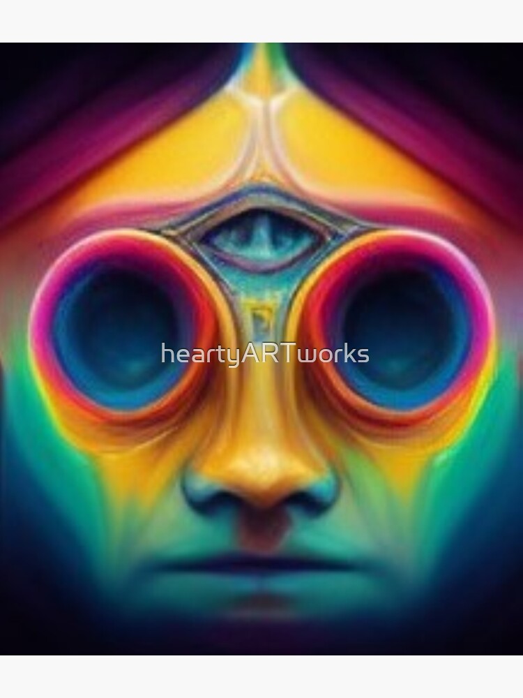 "psychedelic face " Sticker for Sale by heartyARTworks | Redbubble