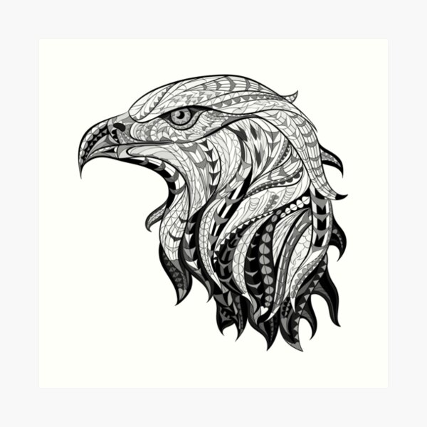"American Bald Eagle Doodle" Art Print by harshaldesai | Redbubble