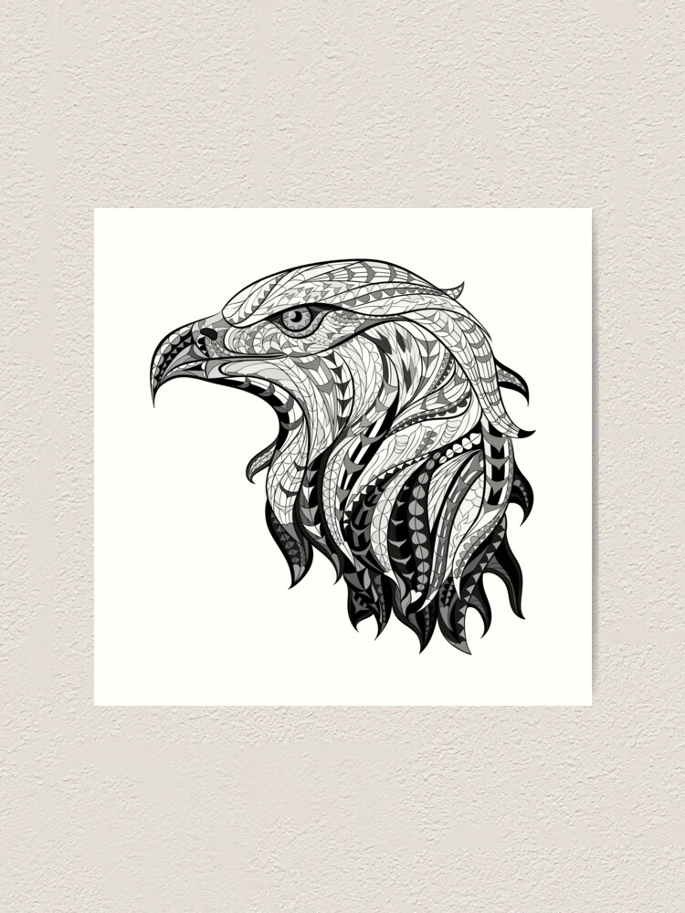 "American Bald Eagle Doodle" Art Print by harshaldesai | Redbubble