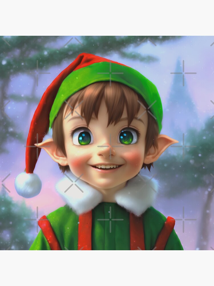 "Cute Little Boy Christmas Elf, Photorealistic" Sticker for Sale by ...