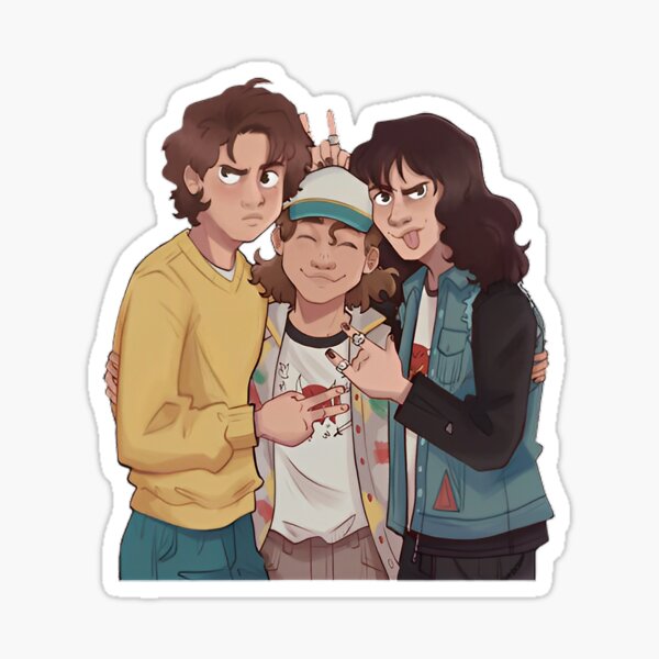 "Steve, Dustin and Eddie" Sticker for Sale by YeoysActiviTees | Redbubble
