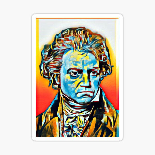 "Beethoven Artwork | Beethoven Portrait | Beethoven Wall Art " Sticker ...
