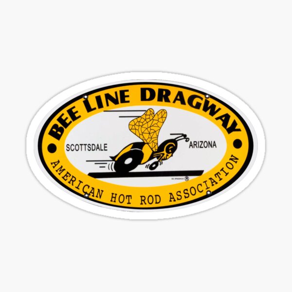 "Retro Bee Line Dragway Vintage" Sticker for Sale by DLutfy | Redbubble