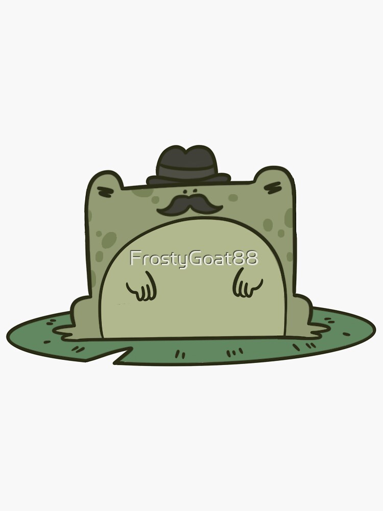 "Grumpy Mustache Früg on Lily Pad" Sticker for Sale by FrostyGoat88 ...