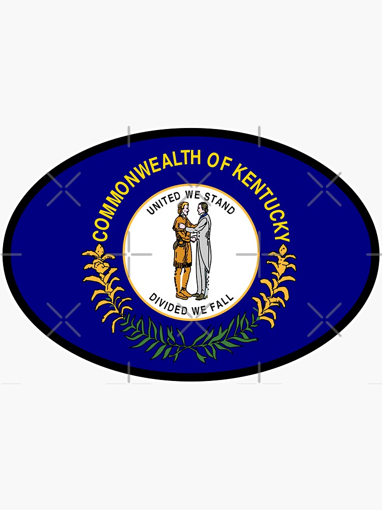 "Kentucky State Flag Oval Travel Bumper Sticker for your Car or Luggage ...