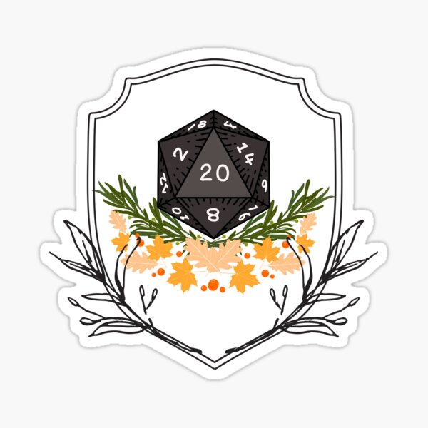 "D20 shield with some heraldry " Sticker for Sale by chrisphilbrook ...