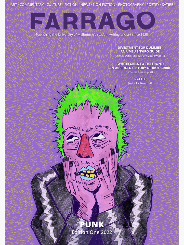 "Farrago Edition 1 Cover 2022" Sticker for Sale by Farrago-Mag | Redbubble