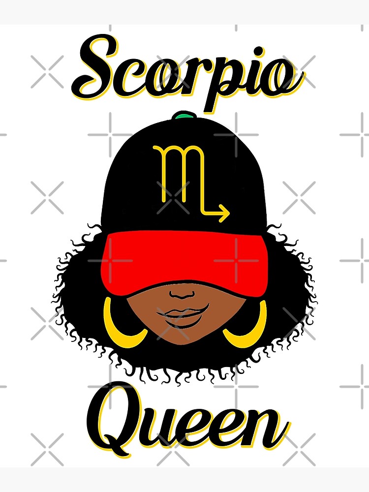 "Scorpio Queen Ebony Women In Cap Zodiac" Poster for Sale by RBApparel ...