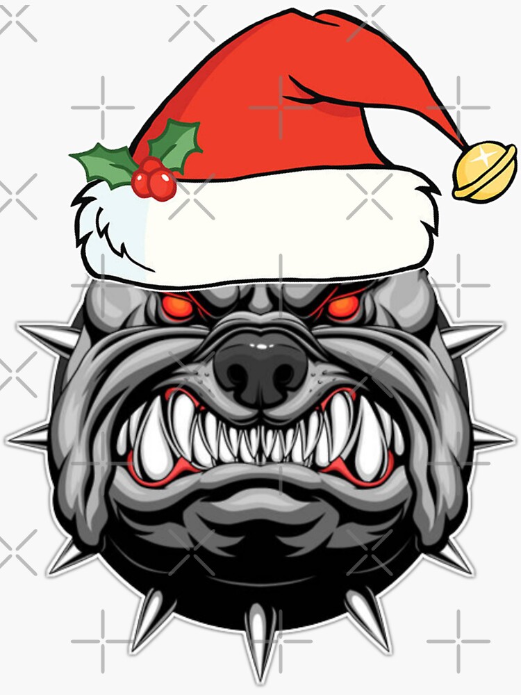 "Demon dog face scary devil dog - evil christmas" Sticker for Sale by ...