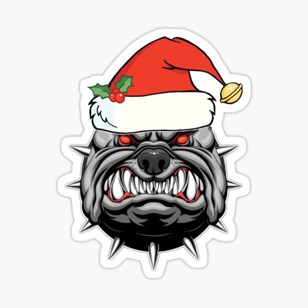 "Demon dog face scary devil dog - evil christmas" Sticker for Sale by ...