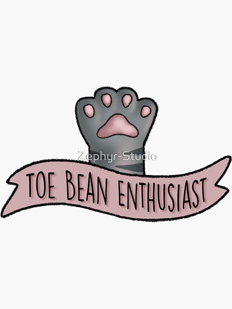 "Toe Bean Enthusiast Gray Tabby With Pink Pea Toes" Sticker for Sale by ...