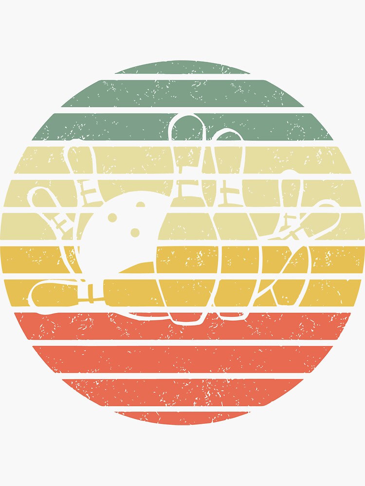 "Retro Bowling Sunset Design" Sticker for Sale by CyberneticTees ...