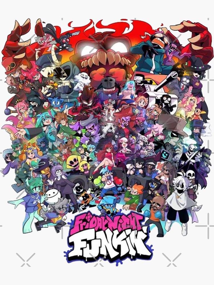 " Friday night funkin all the characters " Sticker for Sale by ...