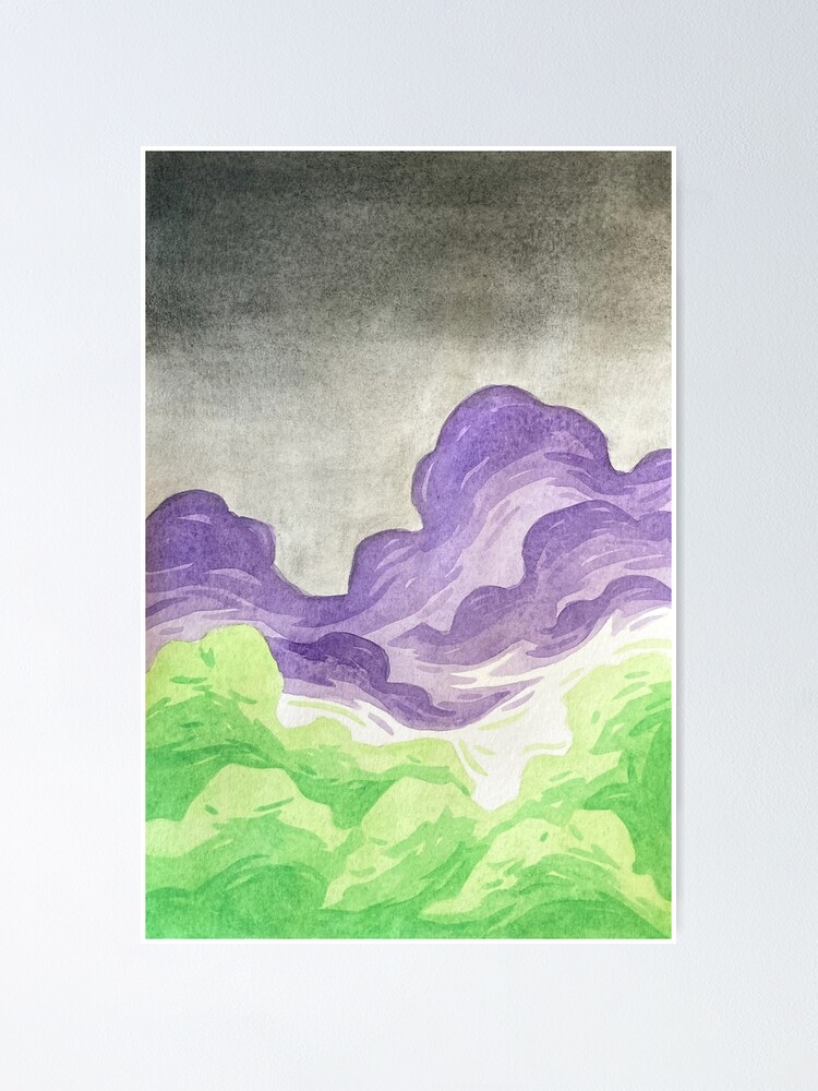 "Aroace Pride Sky (green/purple)" Poster for Sale by TarraLeela | Redbubble