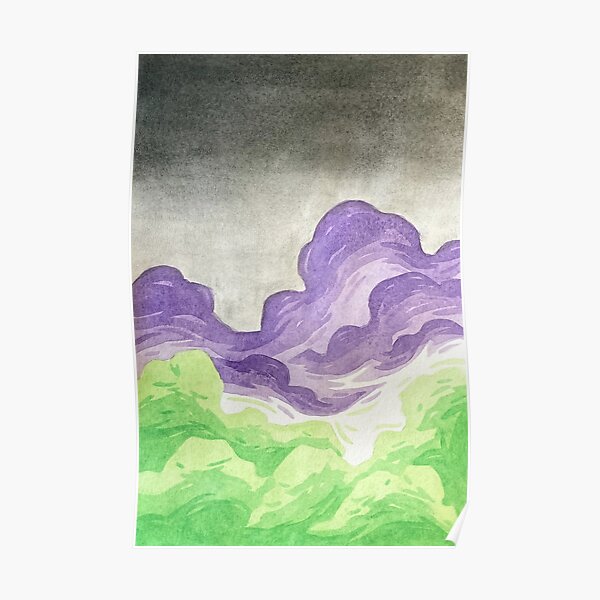 "Aroace Pride Sky (green/purple)" Poster for Sale by TarraLeela | Redbubble