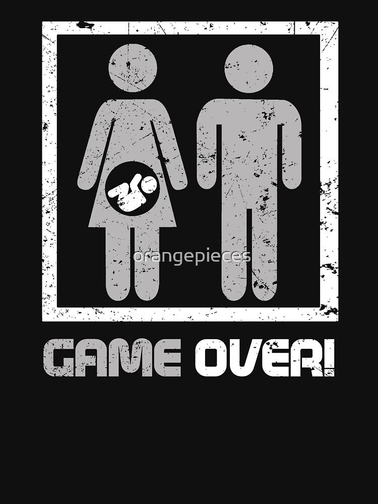 "Game Over Couples Pregnancy Announcement T-Shirt" T-shirt for Sale by ...