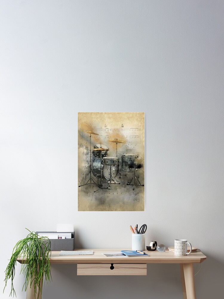 "Drummer - Vintage Drum Set " Poster for Sale by ADAMANDREWSAU | Redbubble