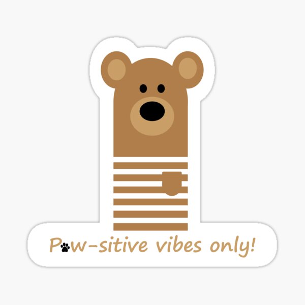 "A positive teddy bear cartoon" Sticker for Sale by Baby-KOALA | Redbubble