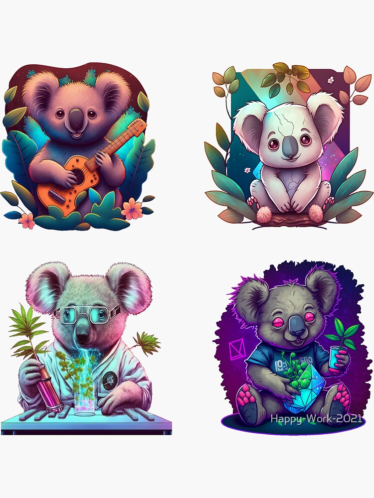 "Cool Koala Bears / Koala / Wildlife / Nature / Sticker Pack #5 ...