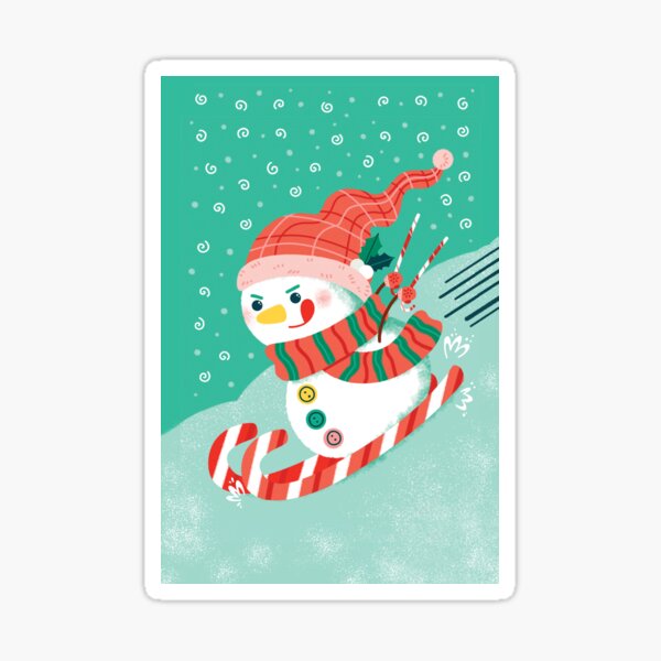 "Snowman ski" Sticker for Sale by Gnoppoletta | Redbubble