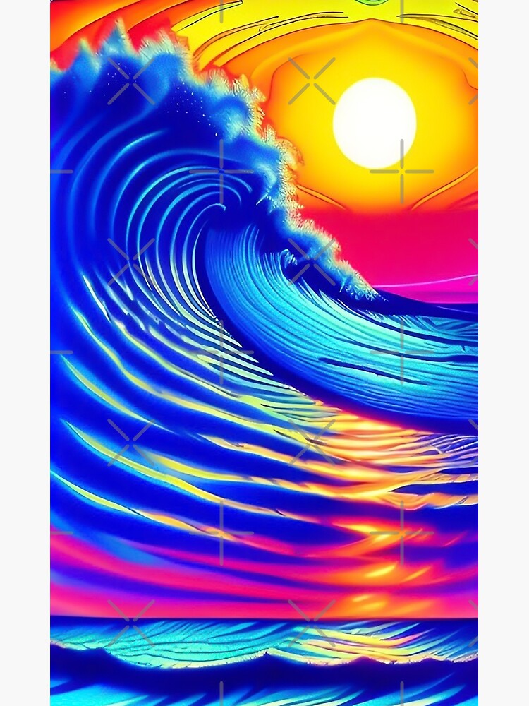 "Colorful Ocean Wave Sea Art Sunset Beach" Poster for Sale by ...