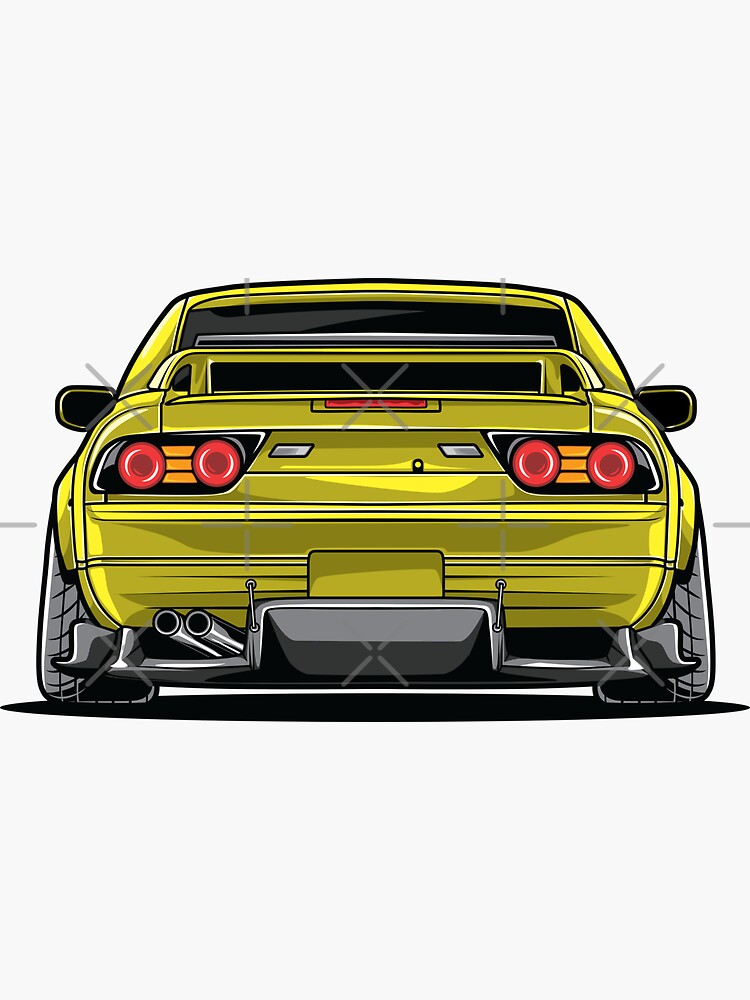 "180sx Rear (Yellow)" Sticker for Sale by pjrstudio | Redbubble