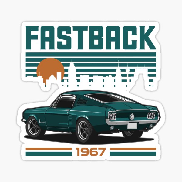 "1967 Mustang GT Fastback" Sticker for Sale by haiproject | Redbubble