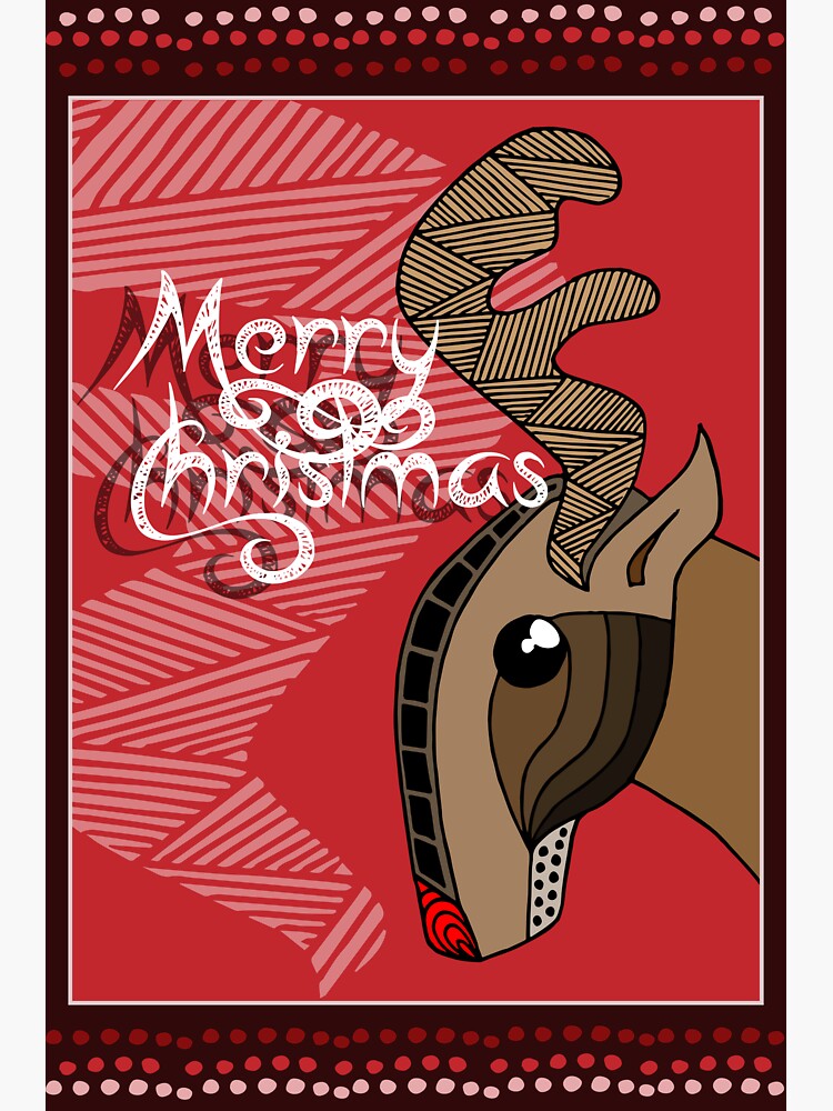 "Australian Aboriginal Art Christmas Reindeer" Sticker for Sale by ...