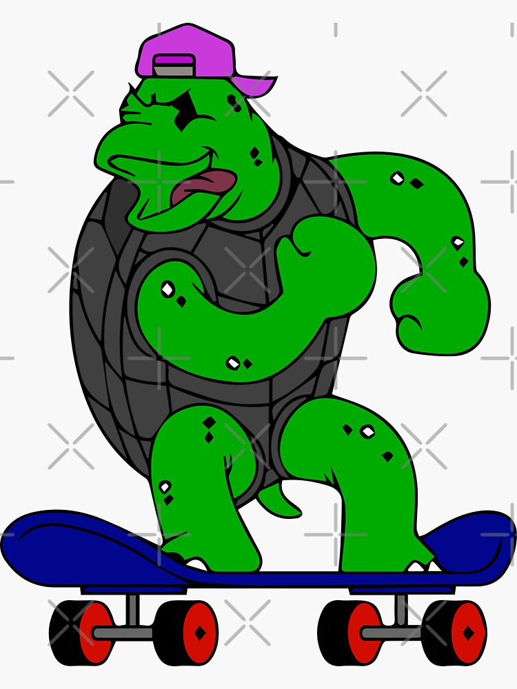 "Skateboarding turtle" Sticker for Sale by Right-Fit27 | Redbubble