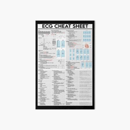 "ECG Cheat Sheet Cardiologist " Art Board Print for Sale by ...