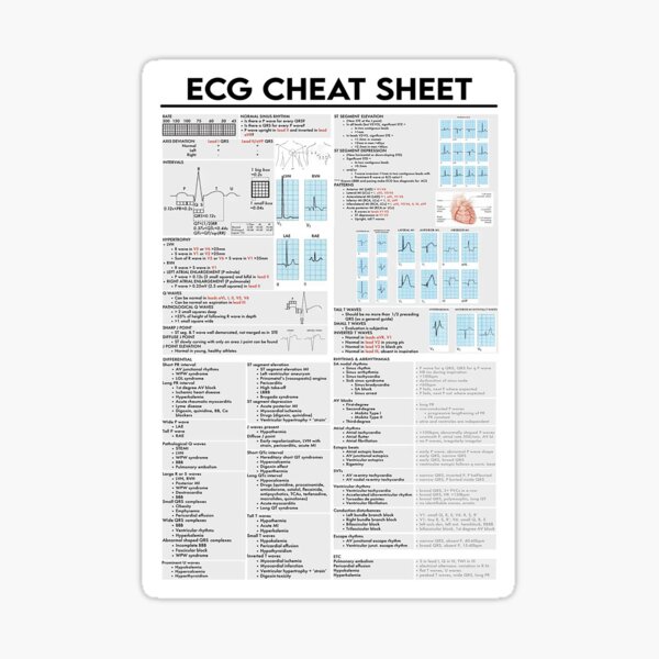 "ECG Cheat Sheet Cardiologist " Sticker for Sale by ALISONABBOTTAU ...