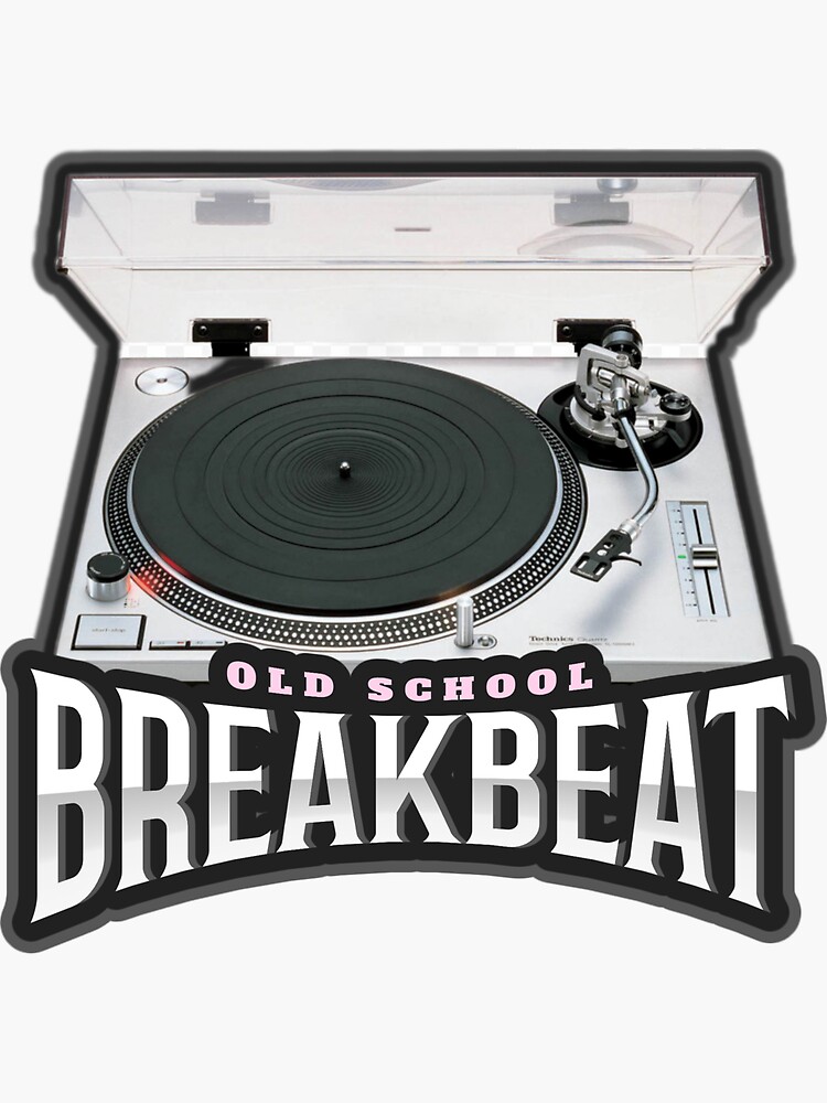 "BREAKBEAT Old School - Turntable " Sticker for Sale by Discothreadz ...