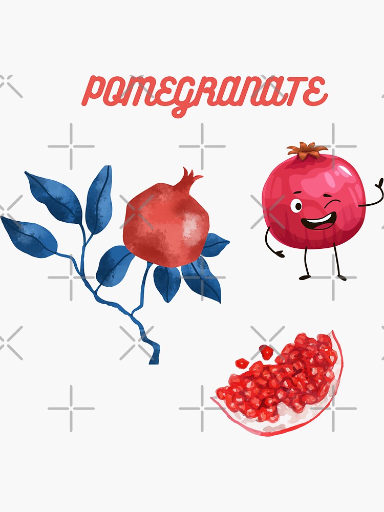 "Pomegranate sticker pack" Sticker for Sale by JA57 | Redbubble