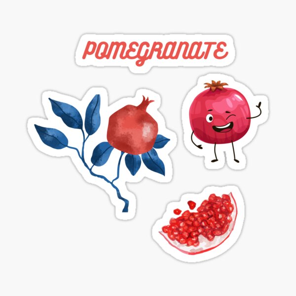 "Pomegranate sticker pack" Sticker for Sale by JA57 | Redbubble