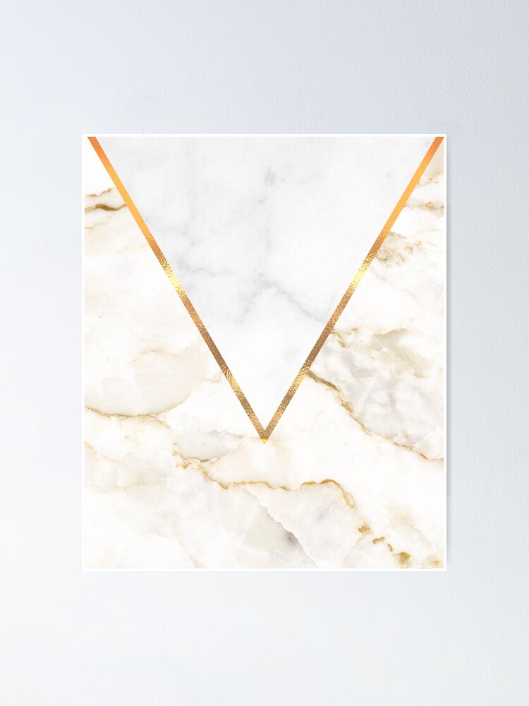 "Golden Marble Pyramid (White Marble) Geometry" Poster for Sale by ...