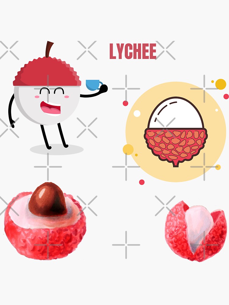 "Lychee sticker pack" Sticker for Sale by JA57 | Redbubble