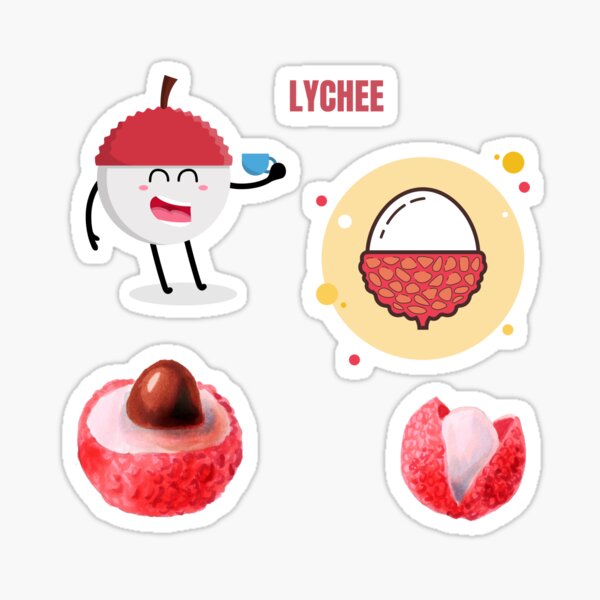 "Lychee sticker pack" Sticker for Sale by JA57 | Redbubble