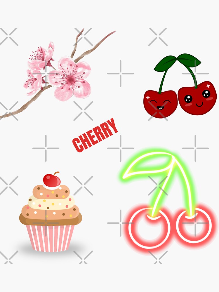 "Cherry sticker pack" Sticker for Sale by JA57 | Redbubble