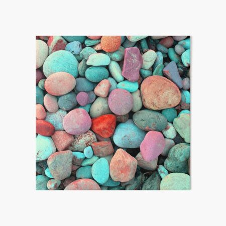 "Turquoise Space Pebbles, Digitally Altered Photograph Of Pebbles" Art ...