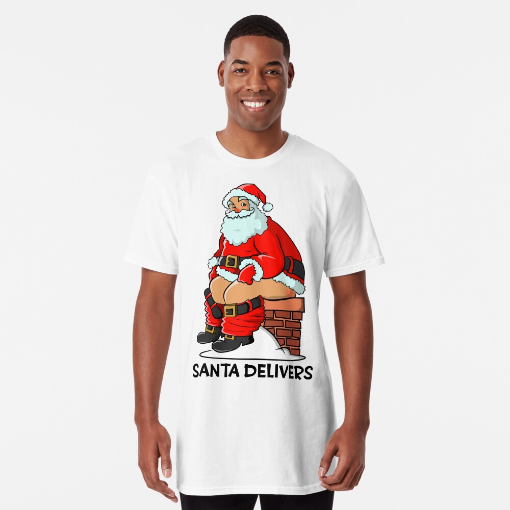 "Santa delivers. Santa chimney Poop." Poster for Sale by BeetleInABox ...
