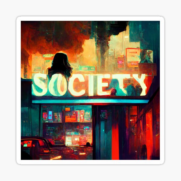 "SOCIETY" Sticker for Sale by MA4STORE | Redbubble