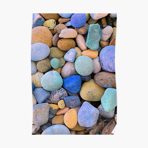 "Orange And Blue Space Pebbles, Digitally Altered Photograph Of Pebbles ...