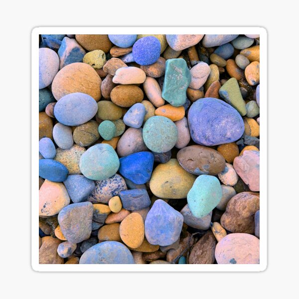 "Orange And Blue Space Pebbles, Digitally Altered Photograph Of Pebbles ...