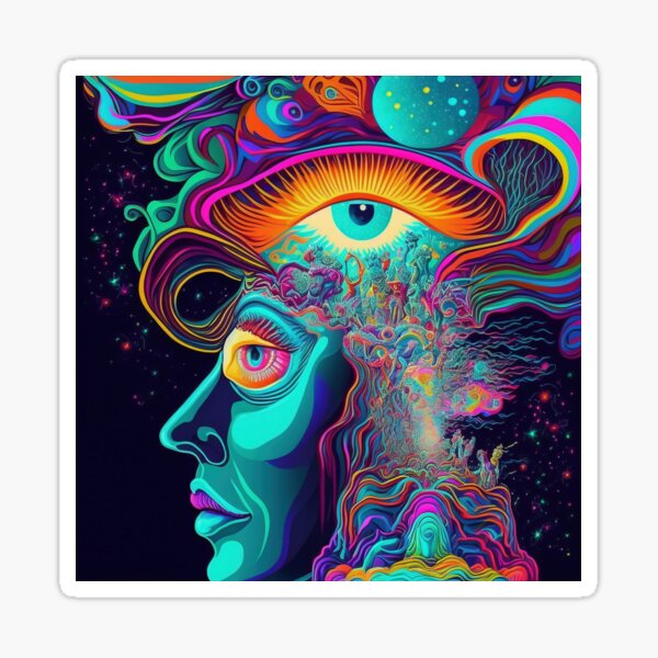 "LSD Study #3" Sticker for Sale by Der-Roter | Redbubble