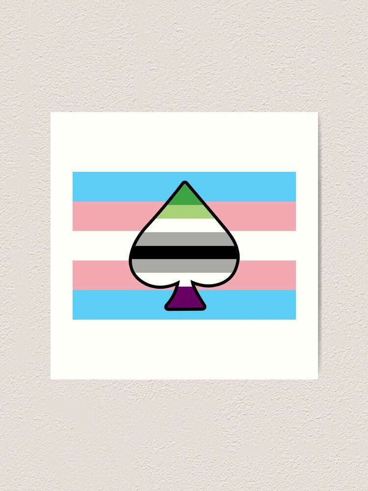 "Aroace and trans pride flag with ace of spades" Art Print for Sale by ...