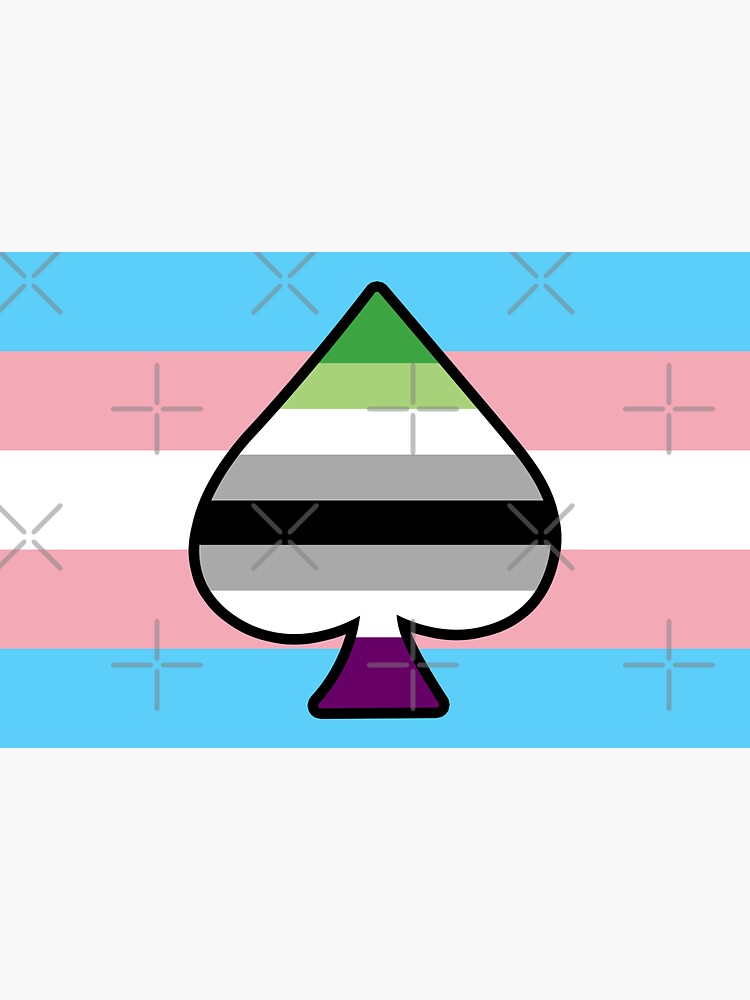 "Aroace and trans pride flag with ace of spades" Sticker for Sale by ...