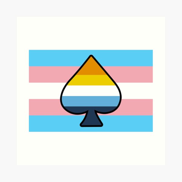 "Aroace and trans pride flag with ace of spades" Art Print for Sale by ...