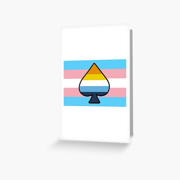 "Aroace and trans pride flag with ace of spades" Greeting Card for Sale ...
